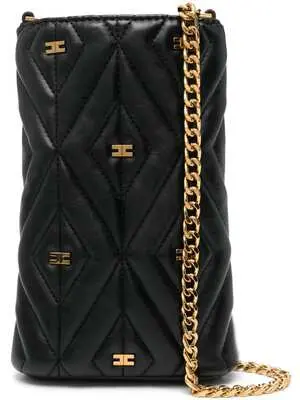 Elisabetta Franchi Toile Quilted Phone Case - Black