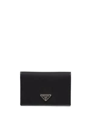 Prada Enamel-triangle Logo Wallet - Black