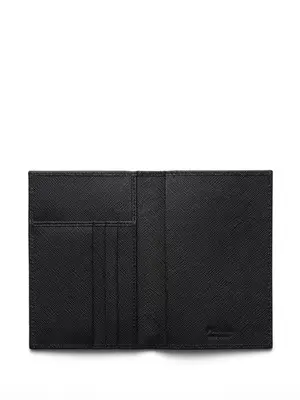 Prada Enamel-triangle Logo Wallet - Black