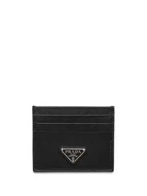 Prada Triangle-logo Leather Wallet - Black