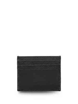 Prada Triangle-logo Leather Wallet - Black