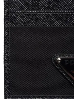 Prada Triangle-logo Leather Wallet - Black