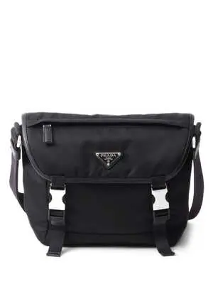 Prada Logo-patch Shoulder Bag - Black