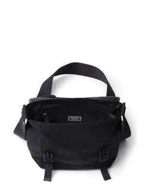 Prada Re-nylon And Saffiano Leather Shoulder Bag - Black