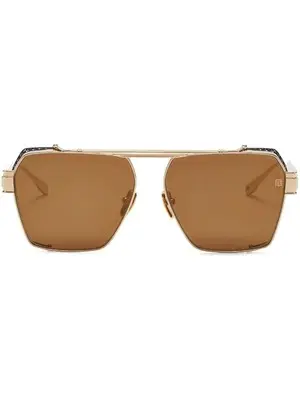 Balmain Square-frame Sunglasses - Brown
