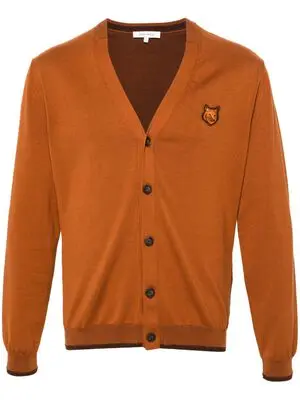 Maison Kitsuné Logo-patch Cotton Cardigan - Brown
