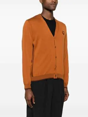 Maison Kitsuné Logo-patch Cotton Cardigan - Brown