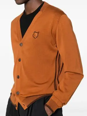 Maison Kitsuné Logo-patch Cotton Cardigan - Brown