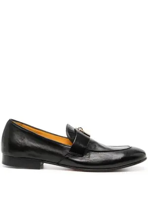 MADISON MAISON Lock Leather Loafers - Black