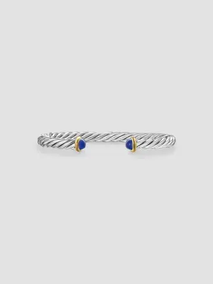 David Yurman Cable Cuff Bracelet In Sterling - Lapis Lazuli