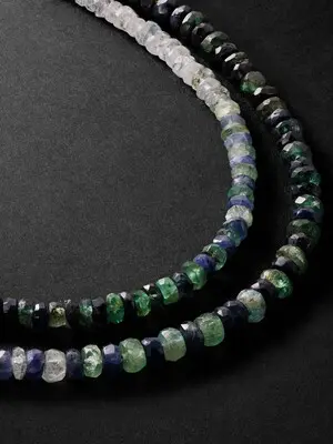 Jia Jia Emerald And Sapphire Beaded Necklace