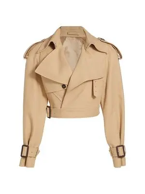 Wardrobe.NYC Perfecto Cotton Crop Trench Coat