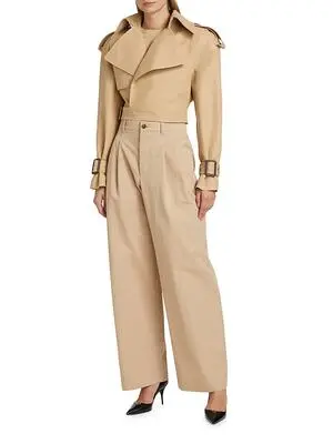 Wardrobe.NYC Perfecto Cotton Crop Trench Coat