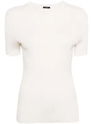 JOSEPH Round-neck Knitted Top - Neutrals