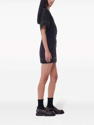 GANNI Contrast-stitch Mini Dress