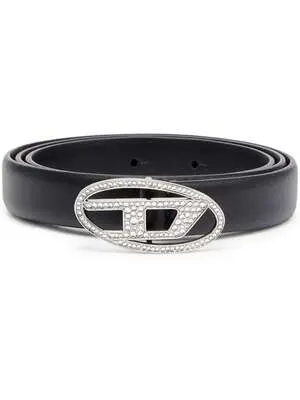 DIESEL B-1dr Crystal-embellished Belt - Black