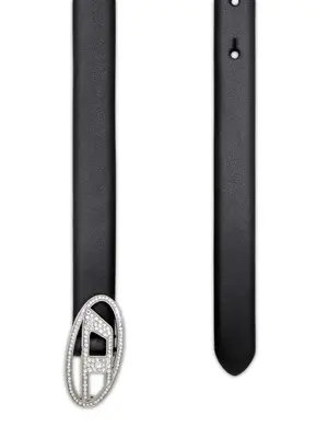 DIESEL® Oval D Logo-plaque Belt - Black