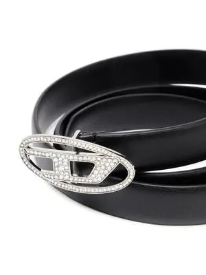 DIESEL® Oval D Logo-plaque Belt - Black