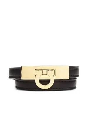 FERRAGAMO Gancini Double Twist Bracelet - Black