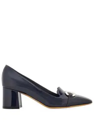 FERRAGAMO Gancini-plaque Leather Pumps