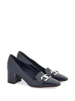 FERRAGAMO Gancini-plaque Leather Pumps