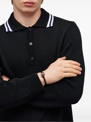FERRAGAMO Gancini Braided Leather Bracelet