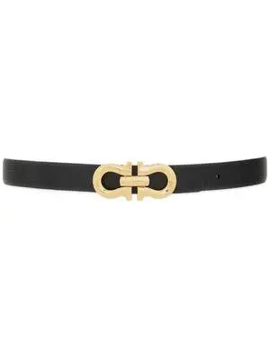 FERRAGAMO Gancini Reversible Leather Belt - Black