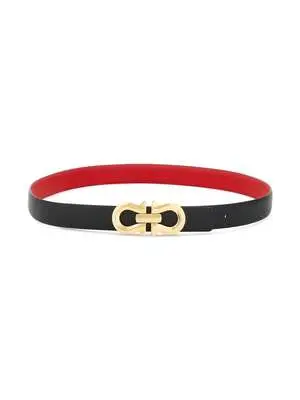 FERRAGAMO Gancini Reversible Leather Belt - Black