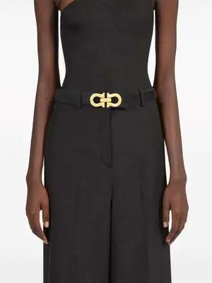 FERRAGAMO Gancini Reversible Leather Belt - Black