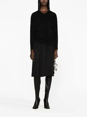 Sportmax Rhinestone-embellished Jumper - Black