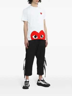 Play Comme Des Garcon Heart-print T-shirt - White