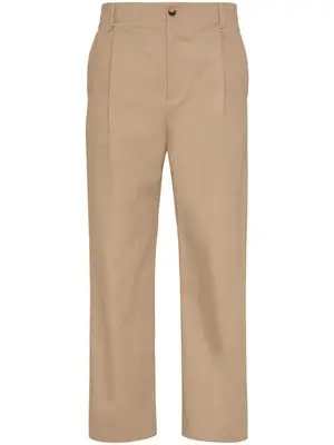Valentino Garavani Cotton Gabardine Trousers - Neutrals