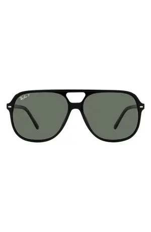 Ray-ban 56mm Polarized Square Sunglasses - Black