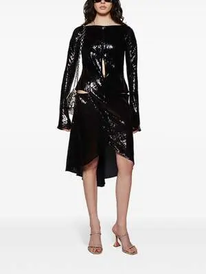 COURREGES Ellipse Glittered Midi Dress