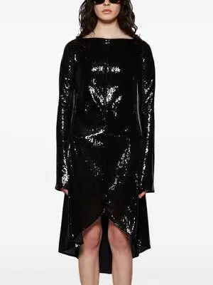COURREGES Ellipse Glittered Midi Dress