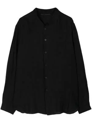 FORME D'EXPRESSION Long-sleeve Linen Shirt - Black