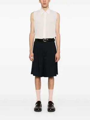 AMI Paris Straight-collar Crepe Shirt - White