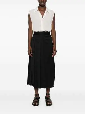AMI Paris Straight-collar Crepe Shirt - White