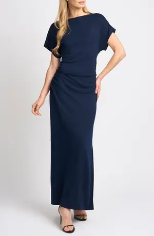Halogen Dolman Sleeve Boatneck Maxi Dress - Classic Navy