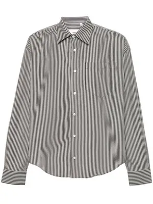 AMI Paris De Coeur Striped Cotton Shirt