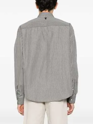 AMI Paris De Coeur Striped Cotton Shirt