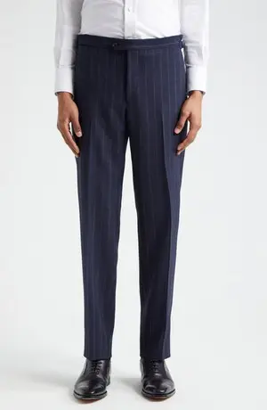 Thom Sweeney Pinstripe Structured Wool Suit