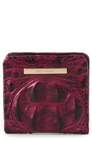 Brahmin Jane Croc Embossed Leather Wallet - Cherry Lacquer