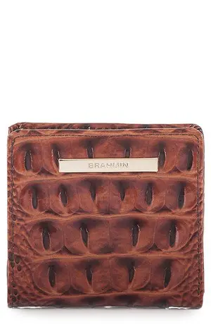 Brahmin Jane Croc Embossed Leather Wallet - Pecan