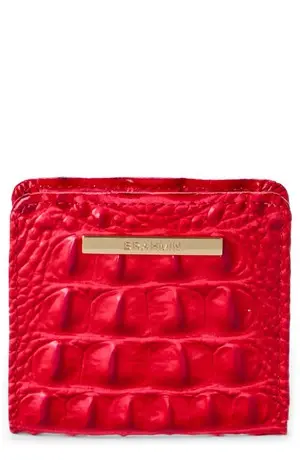 Brahmin Jane Croc Embossed Leather Wallet Sriracha