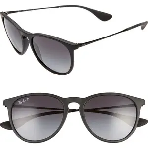 Ray-ban Erika Classic Sunglasses - Black/ Grey Grad Grey Polar