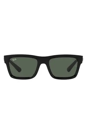 Ray-ban Warren 57mm Rectangular Sunglasses - Black
