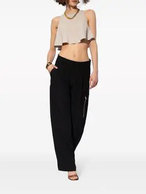AMI Paris Flared Godet Top - Neutrals