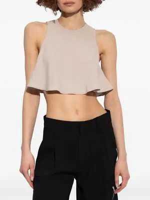 AMI Paris Flared Godet Top - Neutrals