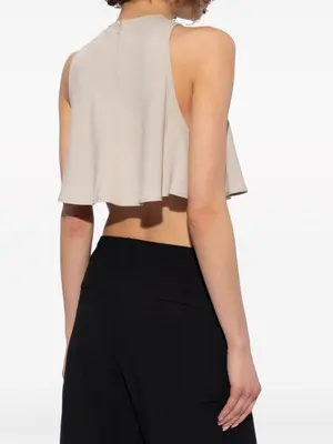 AMI Paris Flared Godet Top - Neutrals